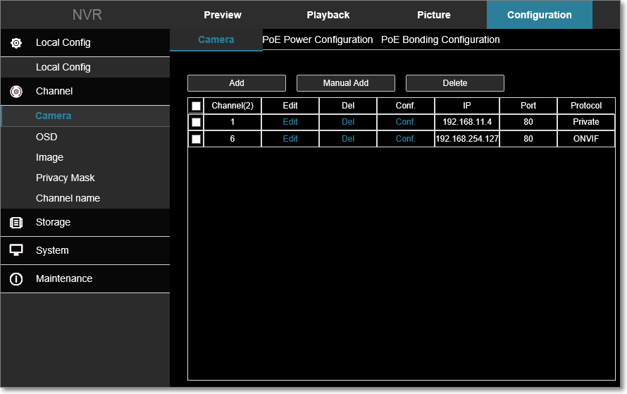 Adding a Hikvision Camera to a ClareVision (CLR-V200) NVR