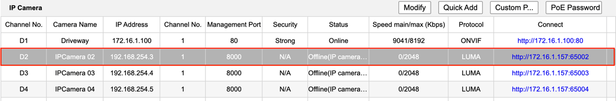 How to add a ClareVision camera to a Luma NVR