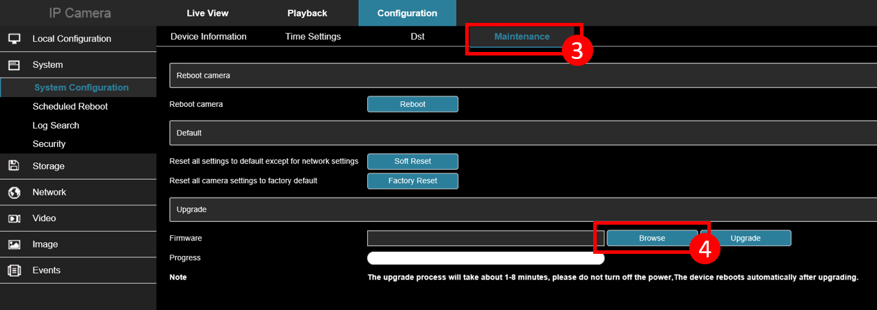 How to update ClareVision camera firmware through the NVR Virtual Host