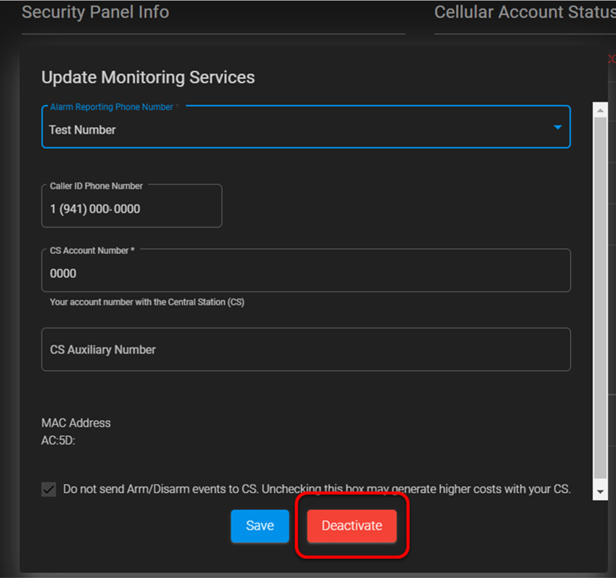 How to disable security monitoring